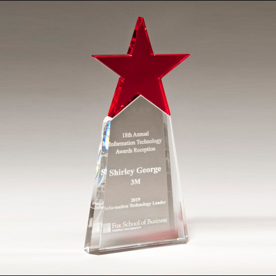 Red Crystal Star on Clear Crystal Base – Lachman and Co.